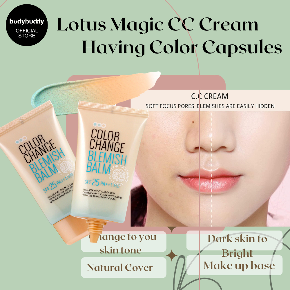 Body Buddy Lotus Color Change Foundation Full Coverage Magic Makeup CC ...