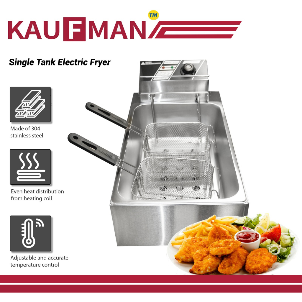 [Ready Stock]16L Commercial Stainless Steel Single Tank Electric Deep ...