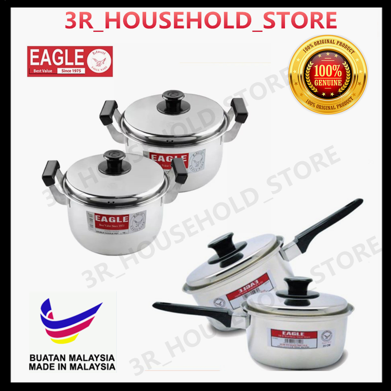 READY STOCK !!! EAGLE Brand Stainless Steel Sauce Pan / COOKING POT ...