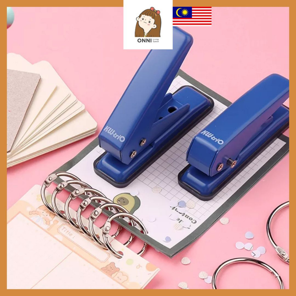 ONNI 🇲🇾 Single Hole Paper Punch 1 Hole Puncher Handheld Metal Round ...