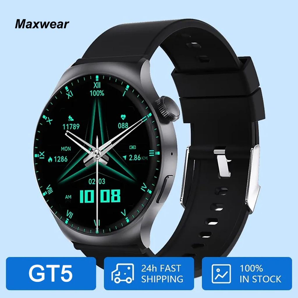 GT5 PLUS Smart Watch Men Bluetooth Call Fitness Tracker Wireless ...