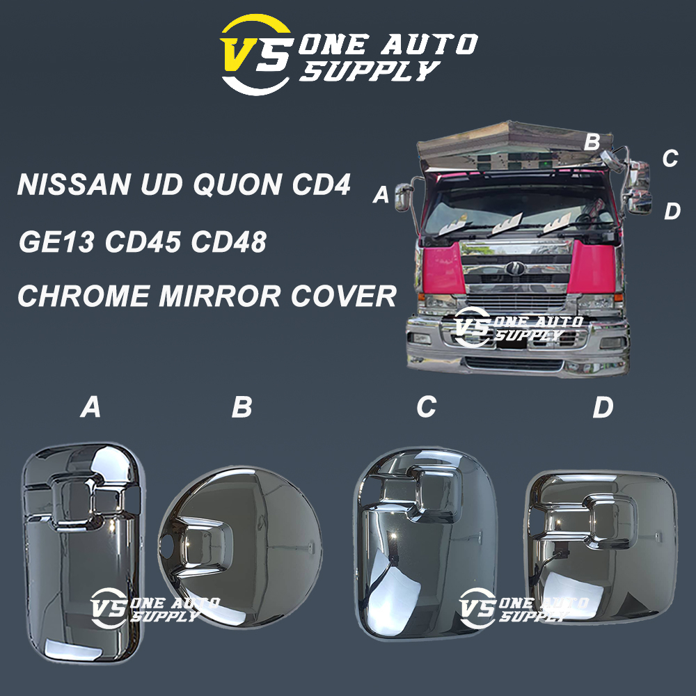 NISSAN UD QUON CD4 GE13 CD45 CD48 CHROME MIRROR COVER ELECTRIC MOTOR ...