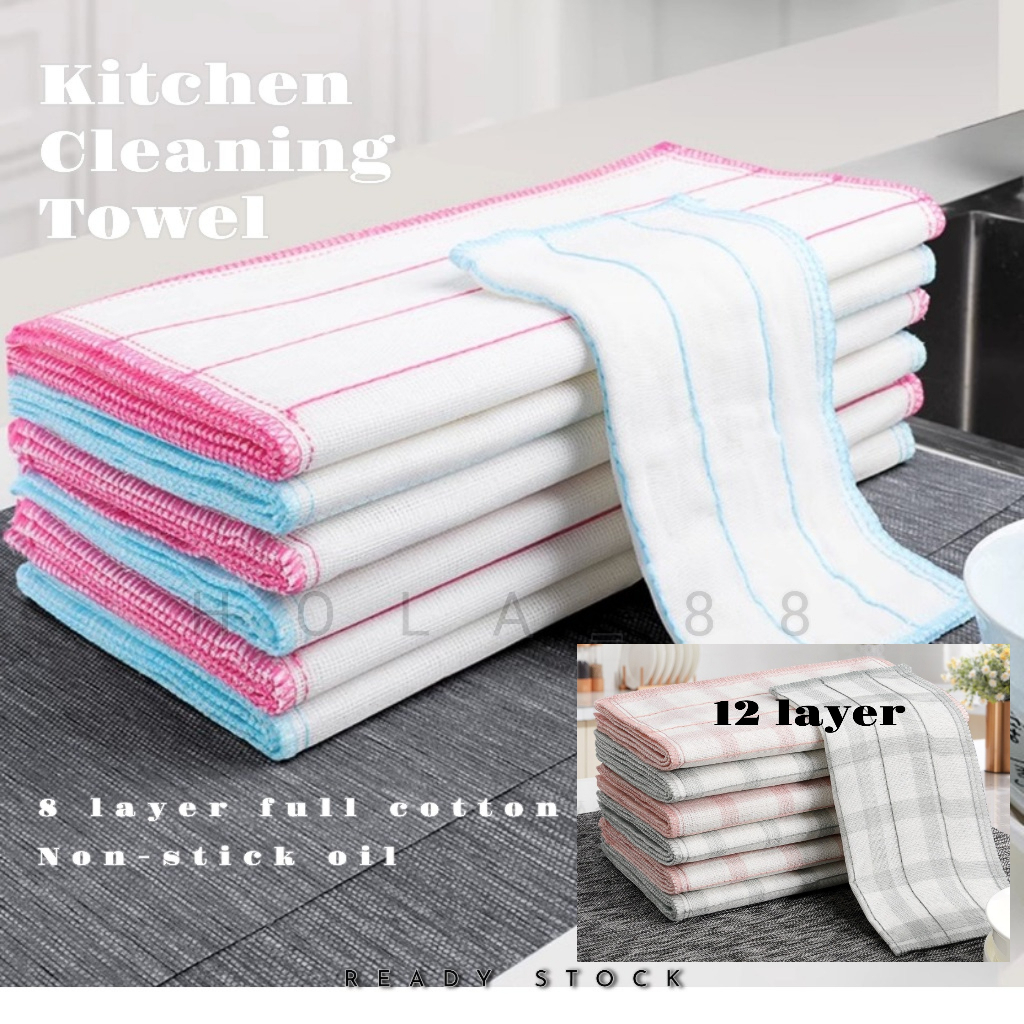 8 & 12 Layer Extra Thick Towel Wood Fiber Strong Absorbent Kitchen ...