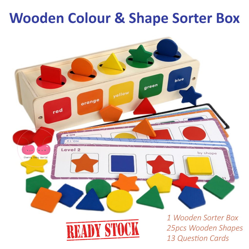 Wooden Color&Shape Sorting Learning Toys for Toddlers Montessori ...