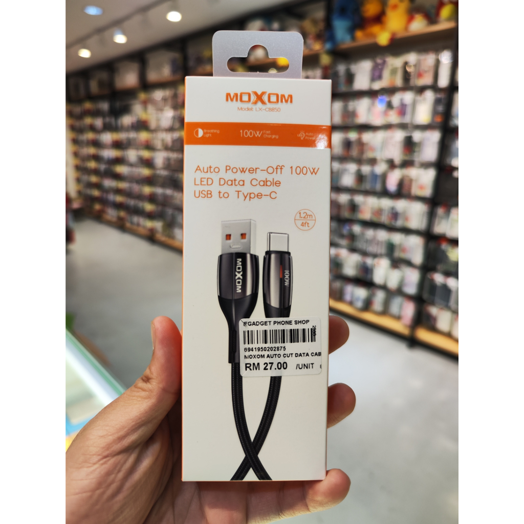 Moxom LX-CB850 Auto Power-Off 100W LED Data Cable USB to Type-C | Shopee Malaysia