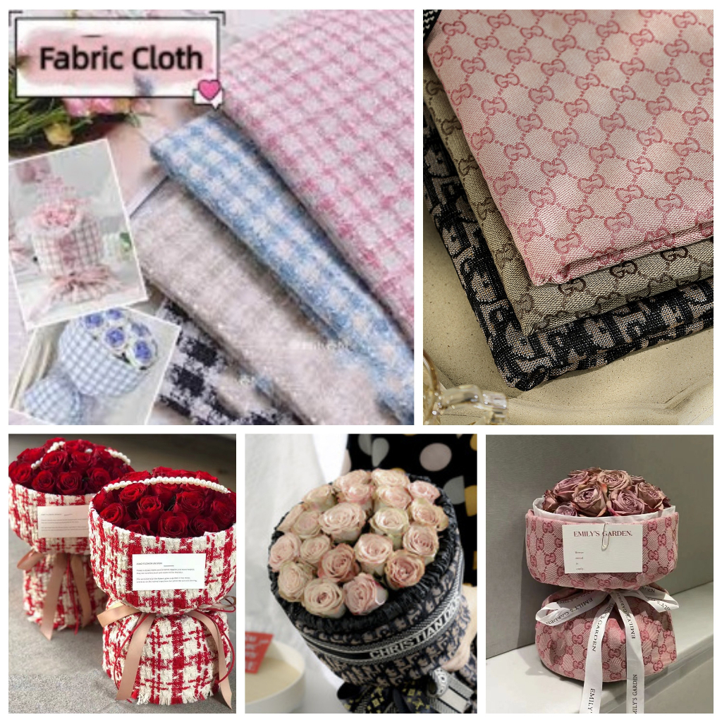 READY STOCK Elegant Liner Fabric Plaid Channel Cloth Wrapping Pembalut ...