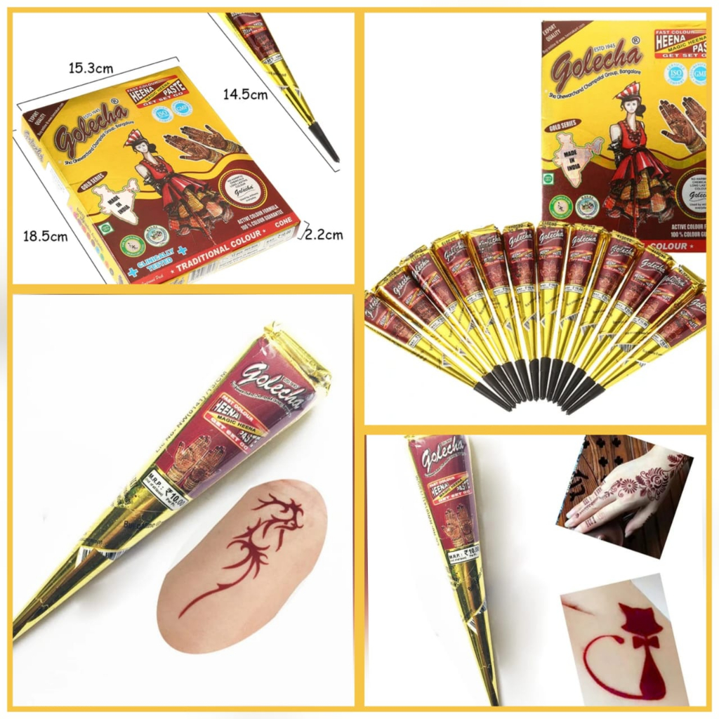 💓💋Henna-Inai Cone-Kon Golecha Cherry Merah Maroon Cantik 🎀Halal🎀 ...