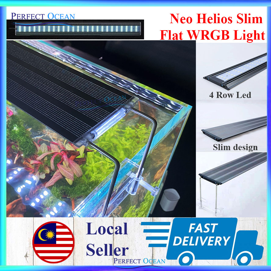 Flat Neo Helios Slim LED Light Aquarium Full Spectrum WRGB Aquascape ...