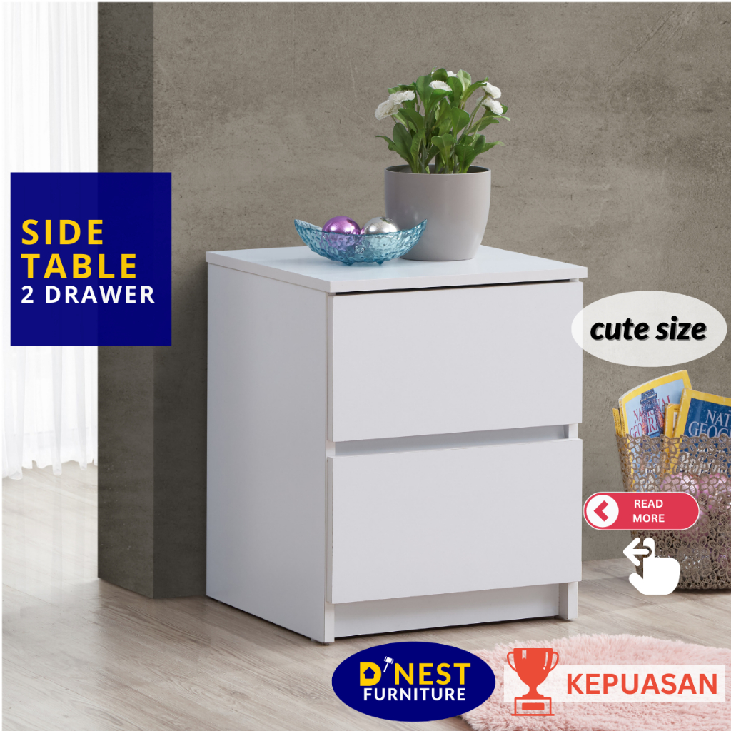 Bed Side Table 2 Drawer | Rak Meja 2 Laci | meja kecil tepi katil [D ...