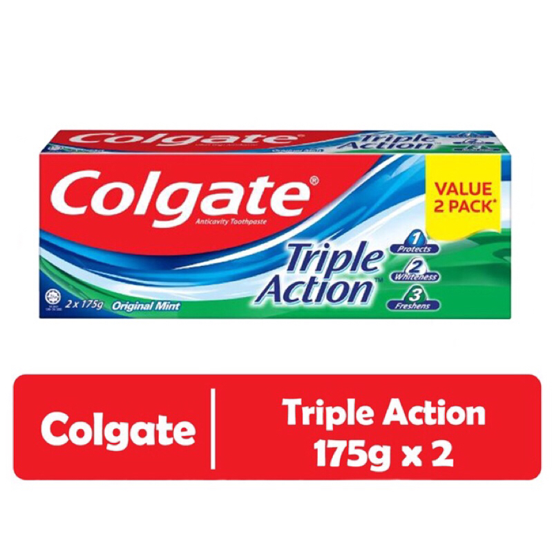 Colgate Triple Action Toothpaste Valuepack 175g x 2's | Shopee Malaysia