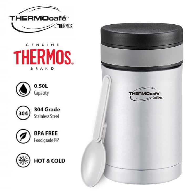 Original Thermos Thermocafe Stainless Steel Vacuum Insulated Food Jar ...