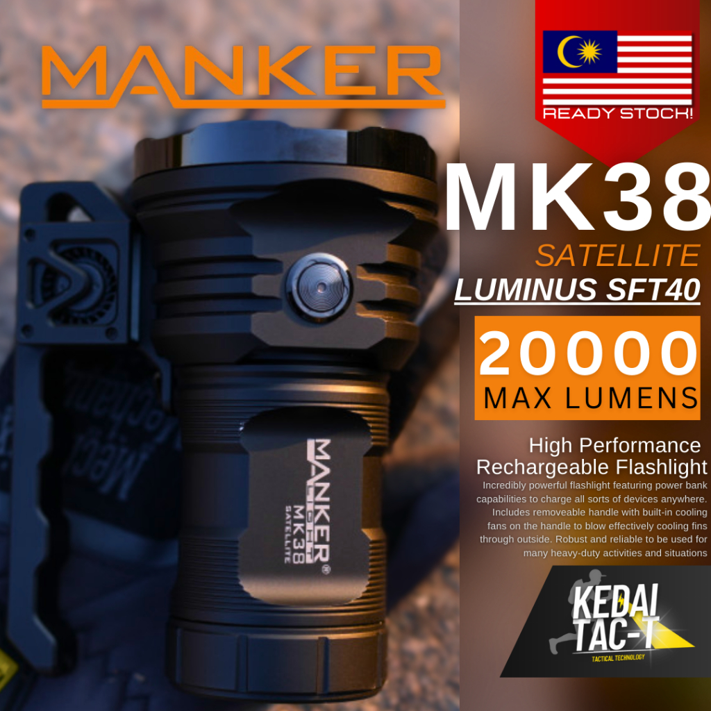 MANKER MK38 Satellite - LUMINUS SFT40 41500L Black Rechargeable ...