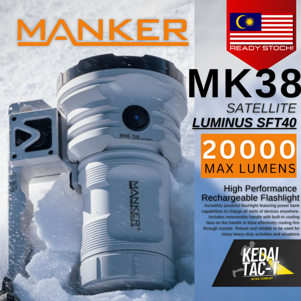 MANKER MK38 Satellite - LUMINUS SFT40 41500L White Rechargeable ...