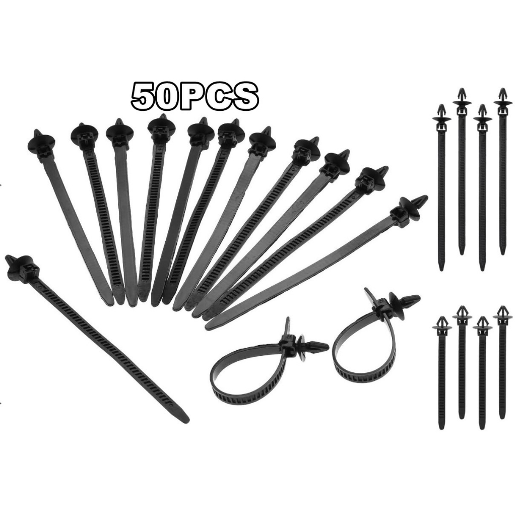 50PCS Pengikat Kabel Wayar Kereta Car Cable Tie Cable Clip Zip Tie Wire ...