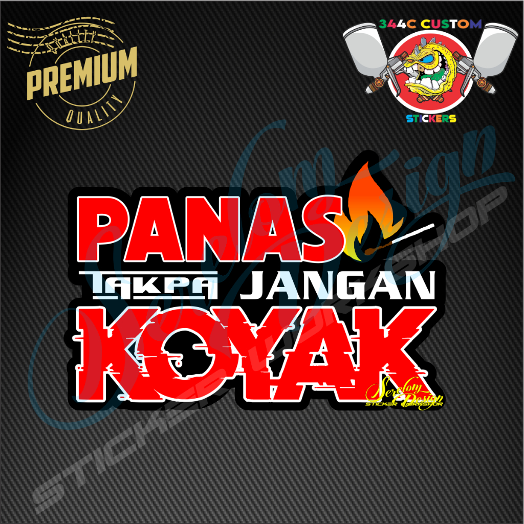 Sticker Kereta Motor Helmet Laptop Kelakar Panas Takpa Jangan Koyak ...