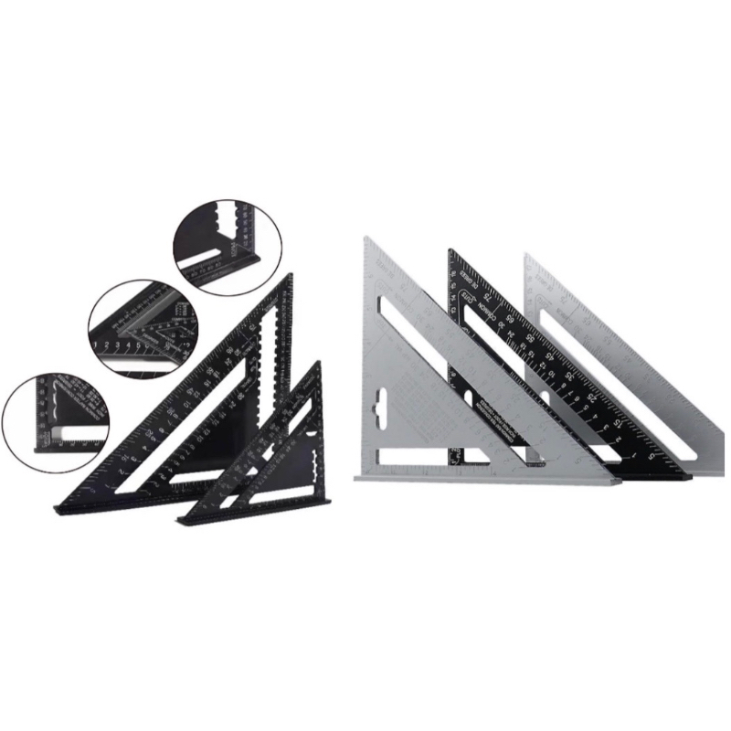 7/12inch Triangular Ruler Square Metric Aluminium Alloy Triangle Angle ...