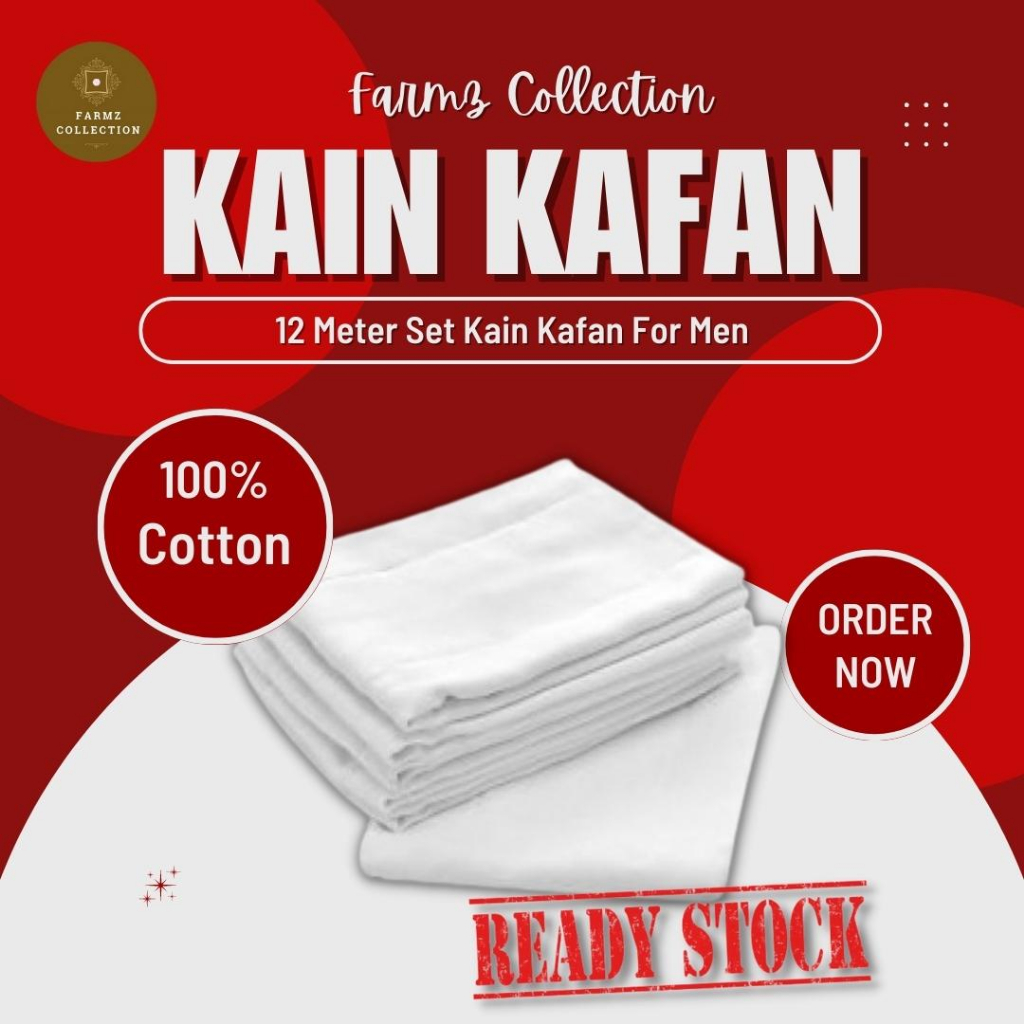 Kain Kafan Putih Set For Men 12 Meter / Cotton Putih 100% / Set ...
