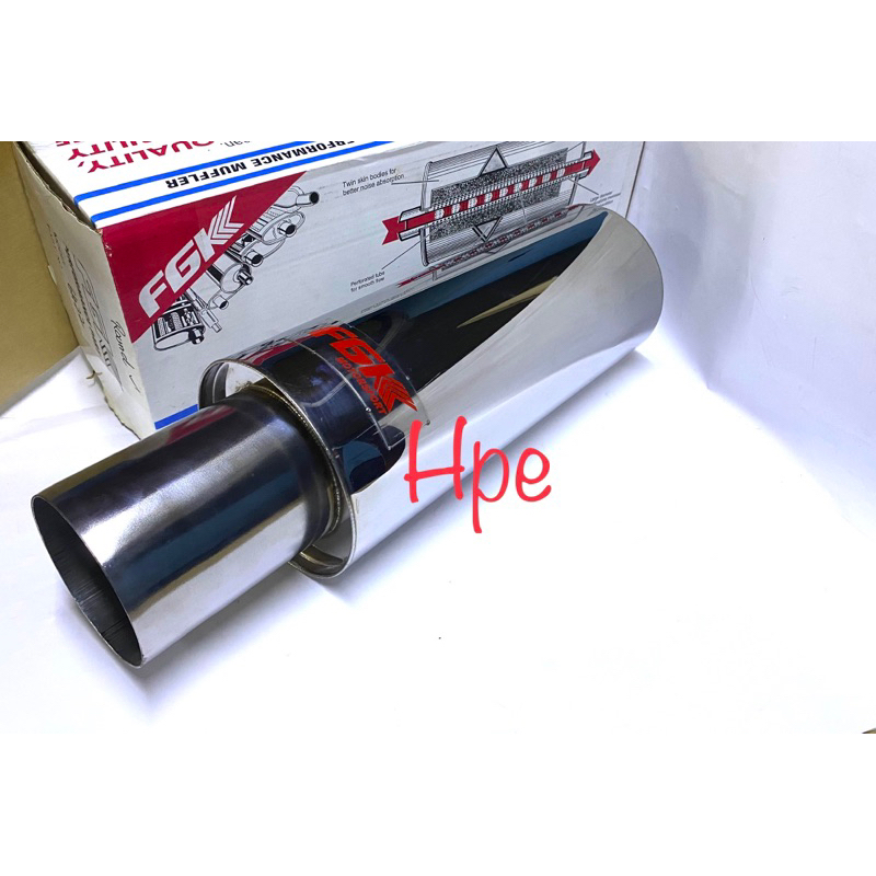 EXHAUST EKZOS MUFFLER FGK S.STEEL INLET 2.2” STRAIGHT FLOW FOR NA@TURBO ...