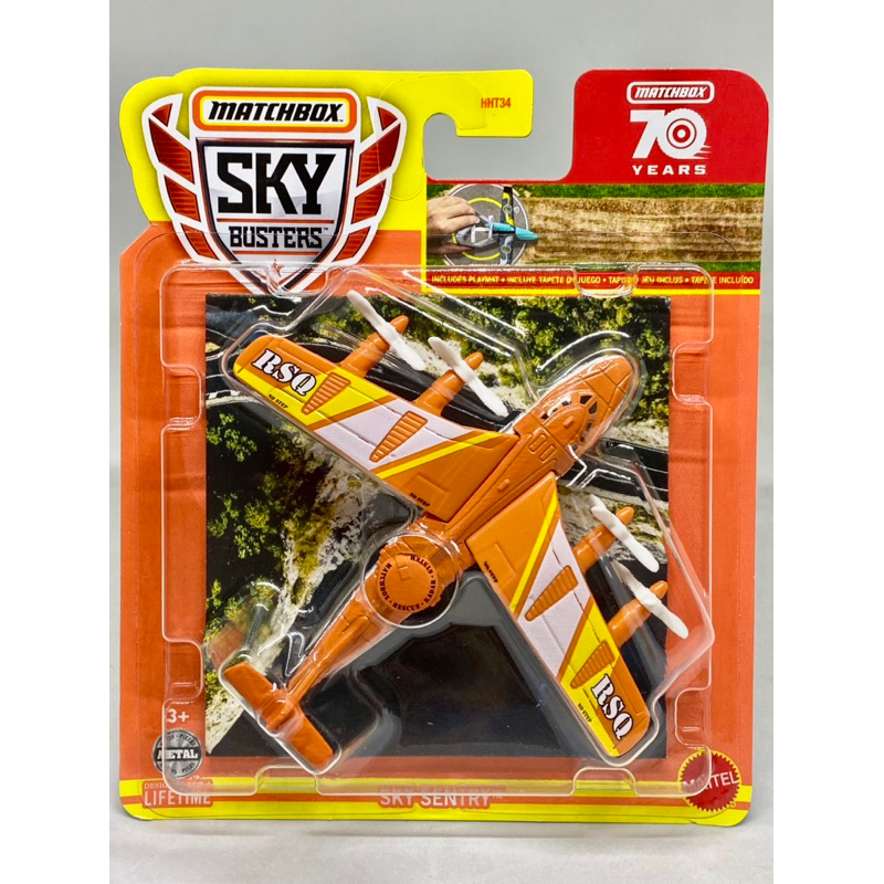 Matchbox SKY SENTRY Orange Sky Busters Unmanned Drone Aircraft 70 th 72 ...