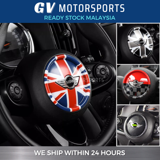 READY STOCK Mini Cooper Steering Wheel Center Panel Cover JCW Union Jack for F54 F55 F56 F57 F60 ...