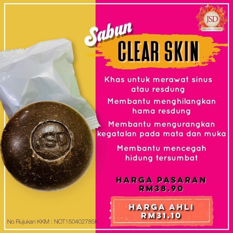 Sabun resdung jsd clear skin berherba memulihkan kulit muka berjerawat ...