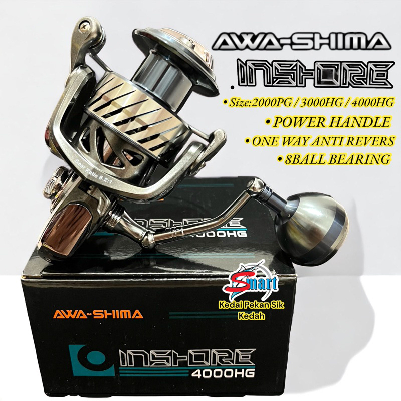 NEW 2023 AWASHIMA INSHORE SPINNING REEL | Shopee Malaysia
