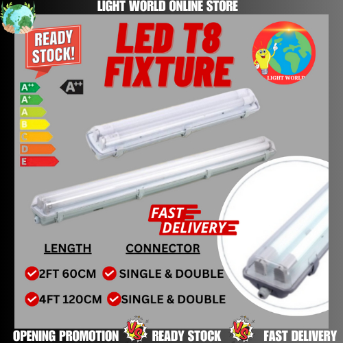 🔥HOT 🔥Anti Corrosive/Weatherproof LED T8 Single Circuit Casing For T8 ...