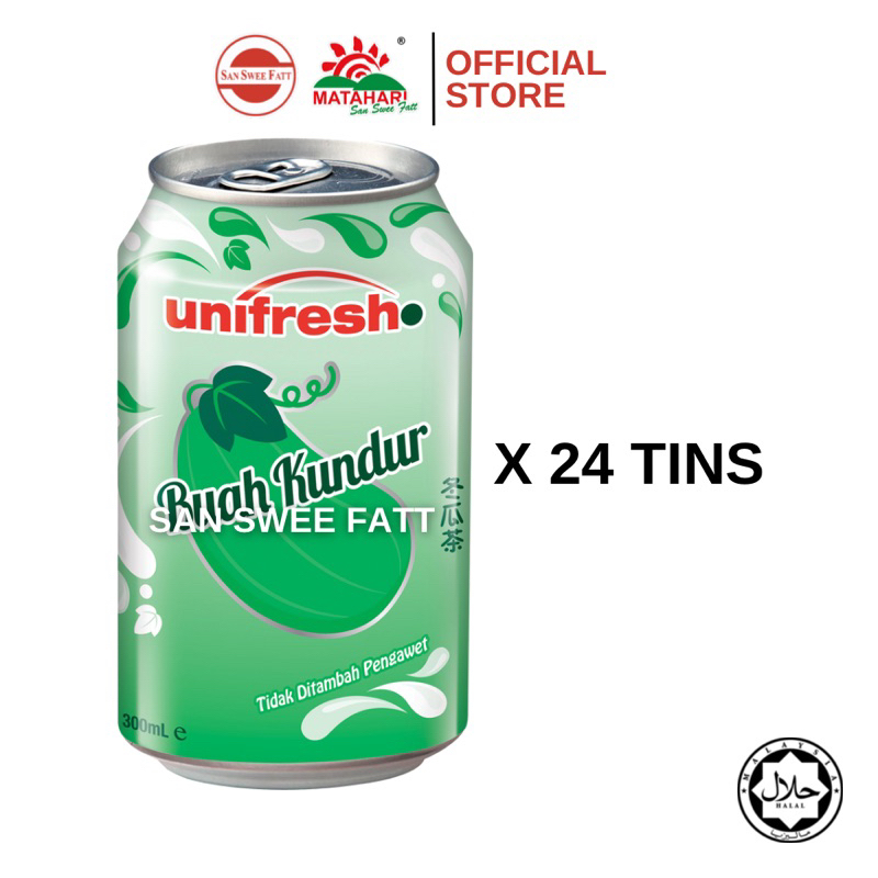 300ml x 24’s Unifresh Winter Melon Drink Minuman Buah Kundur 冬瓜茶饮料 1 ...