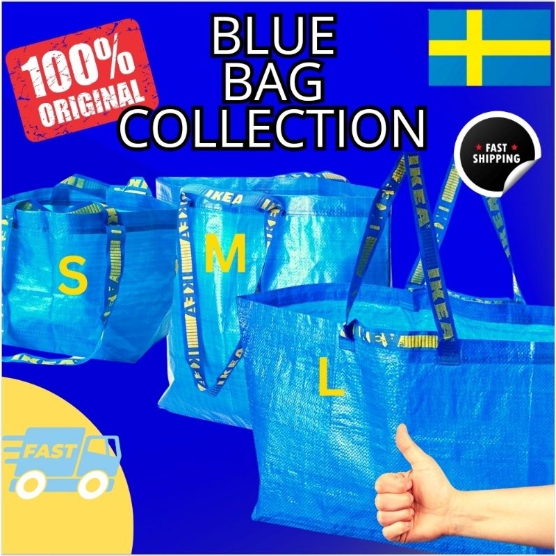 Fast Shipping Ikea blue carrier bag collection beg biru ikea | Shopee ...