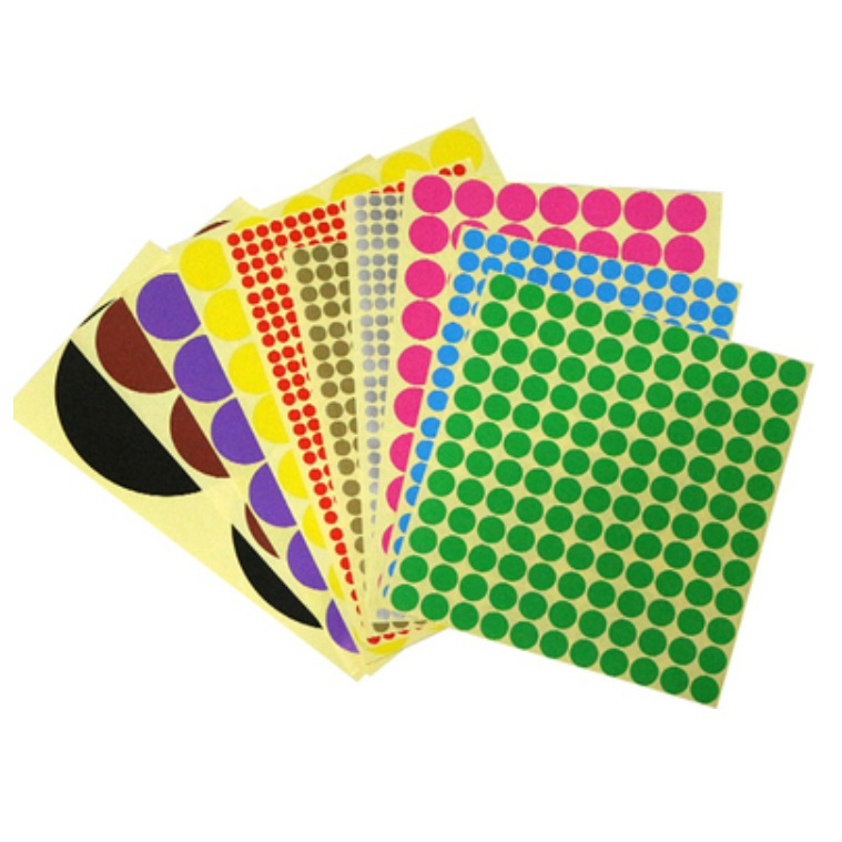 Color Sticker Blue Colour Code Red Sign White Round Label 10mm 16mm ...