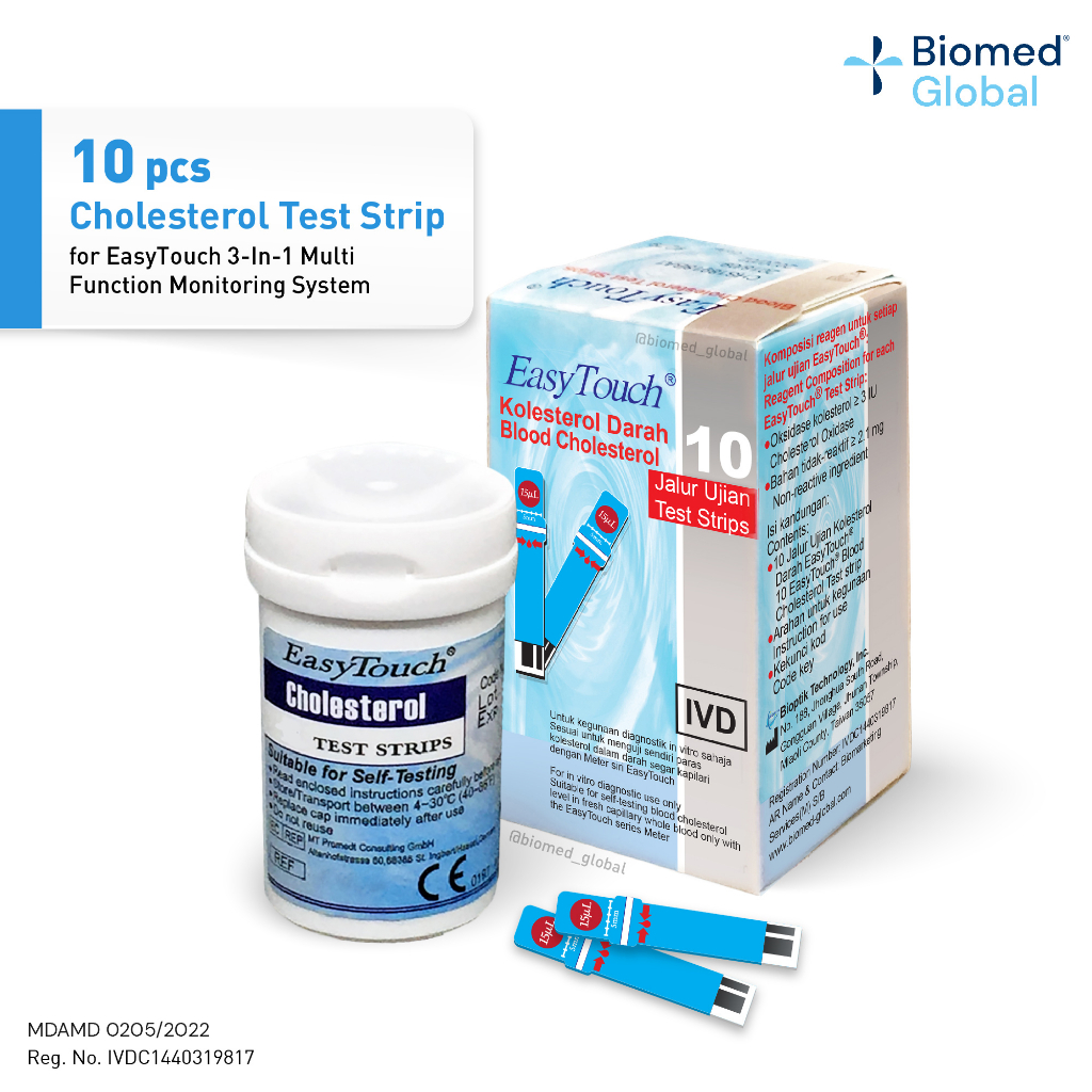 EasyTouch GCU Blood Cholesterol Test Strip, 10 strips/box | Shopee Malaysia