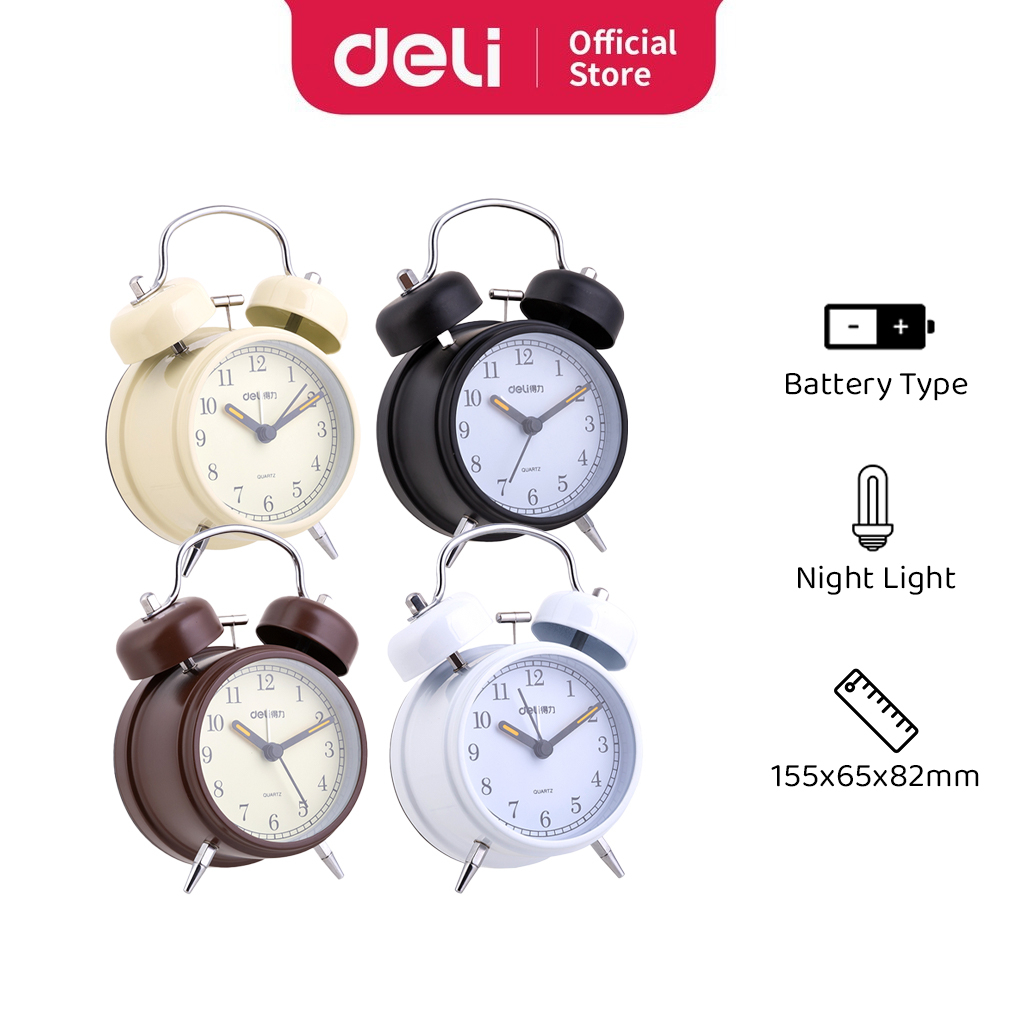 Deli 9025 Alarm Clock Scratch Resistant Index Label Build in Light ...