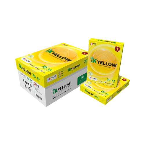 [READY STOK] IK YELLOW A4 PAPER 70GSM 450 SHEETS (1 CARTON - 1O REAM ...