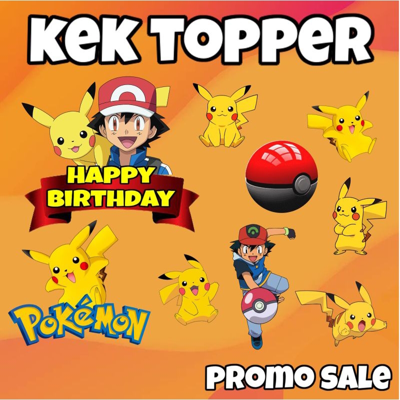 Kek Topper Pokemon Pikachu | Shopee Malaysia