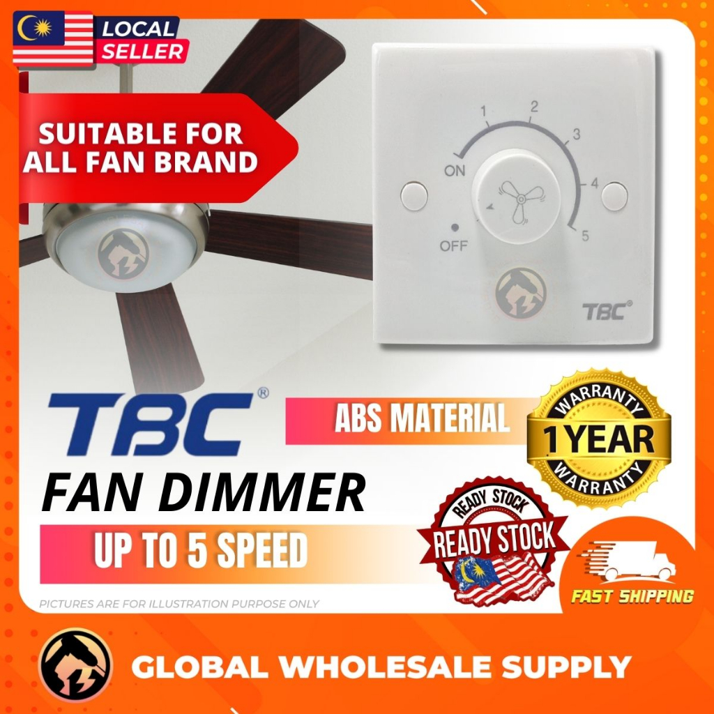 [READY STOCK] TBC 5 Speed Fan Regulator Fan Speed Controller Ceiling ...