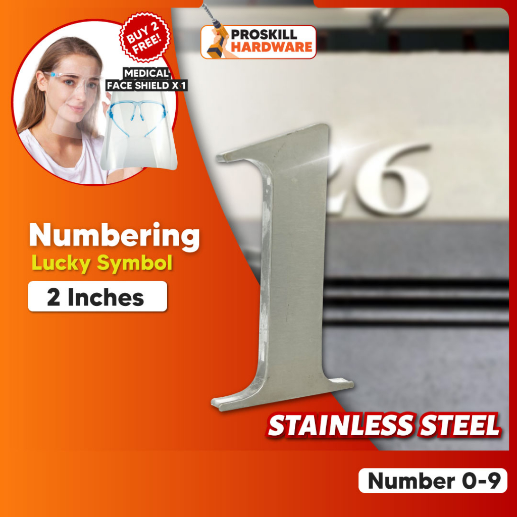 PROSKILL HARDWARE 2 INCHES House Numbering Stainless Steel with Acrylic ...