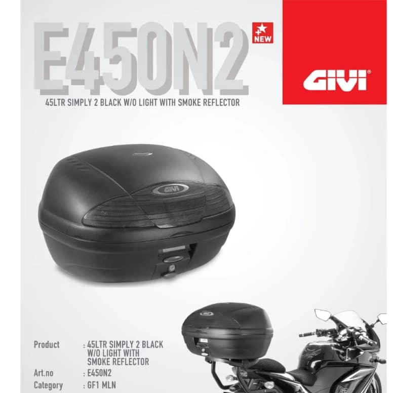 100% ORI} GIVI BOX E450N2 45LITER 2 HELMET IN 2 YEAR WARRANTY E450 E450N | Shopee Malaysia
