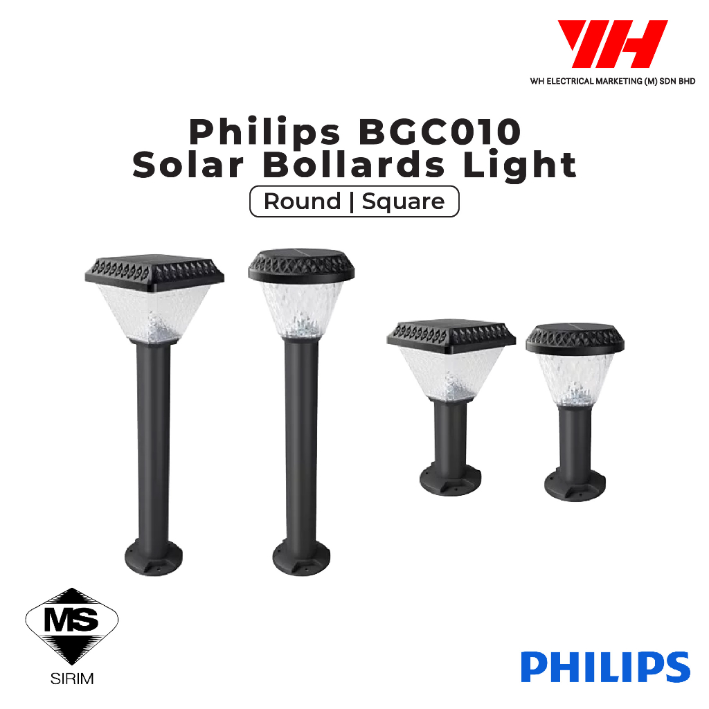 PHILIPS BGC010 Solar Bollards Light | Solar Gate Top Light (Round ...