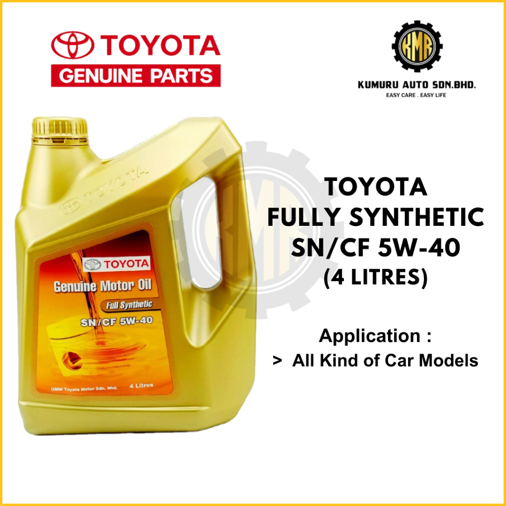 Original Toyota Fully Synthetic SN/CF 5W40 Engine Oil 4L for Toyota ...