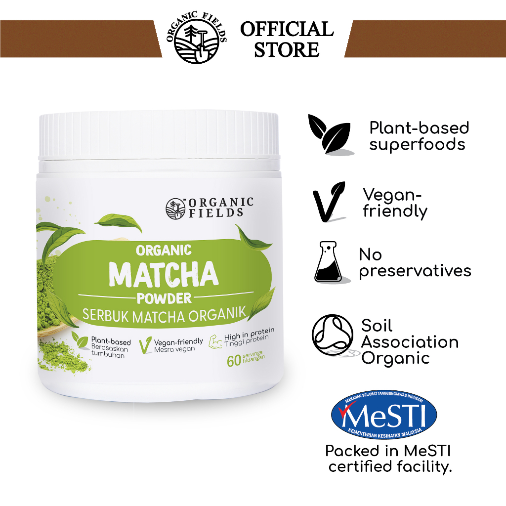 ORGANIC FIELDS Organic Matcha Powder (120g) | Superfood | Imported from ...