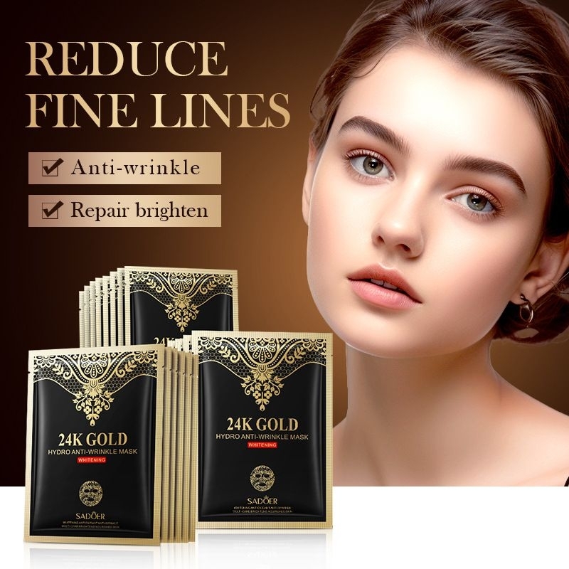 SADOER 24K Gold Hydro Anti-Wrinkles Whitening Lace Mask 30g | Shopee ...