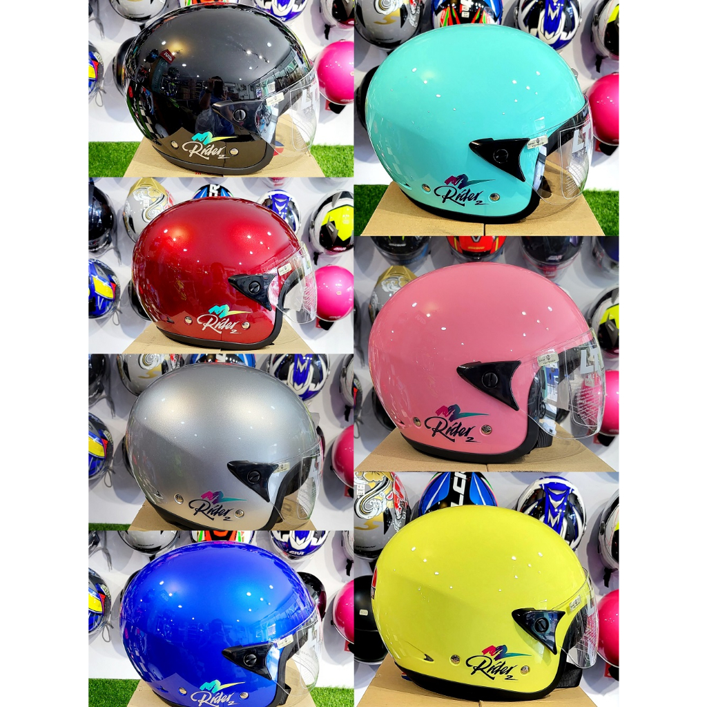 HELMET SGV RIDER 2 BALI STYLE MULTI COLOUR BLACK BLUE RED PINK SILVER ...