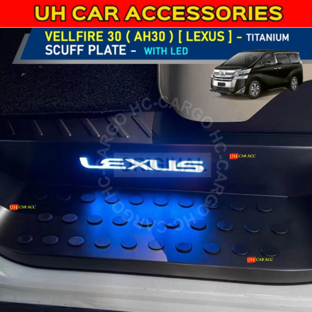 TOYOTA VELLFIRE (ANH30) LEXUS LOGO 2015 PREMIUM PROTECTOR LED SILL ...