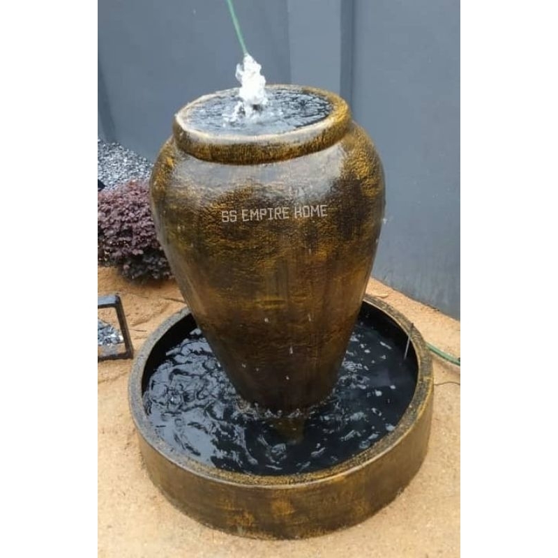 S83 Feng Shui 100cm Sandstone Round Water Pond Pot Fountain Garden ...