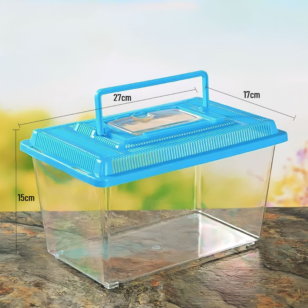 Portable Plastic Fish Tank Aquarium Betta Guppy Turtle Bekas Ikan ...