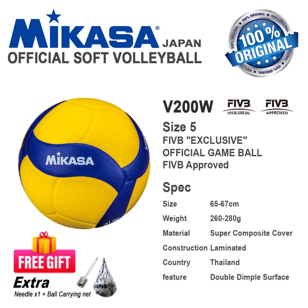[100% Original] Mikasa Volleyball MVA 390w 330w 300w 200w Size 5 Volley ...