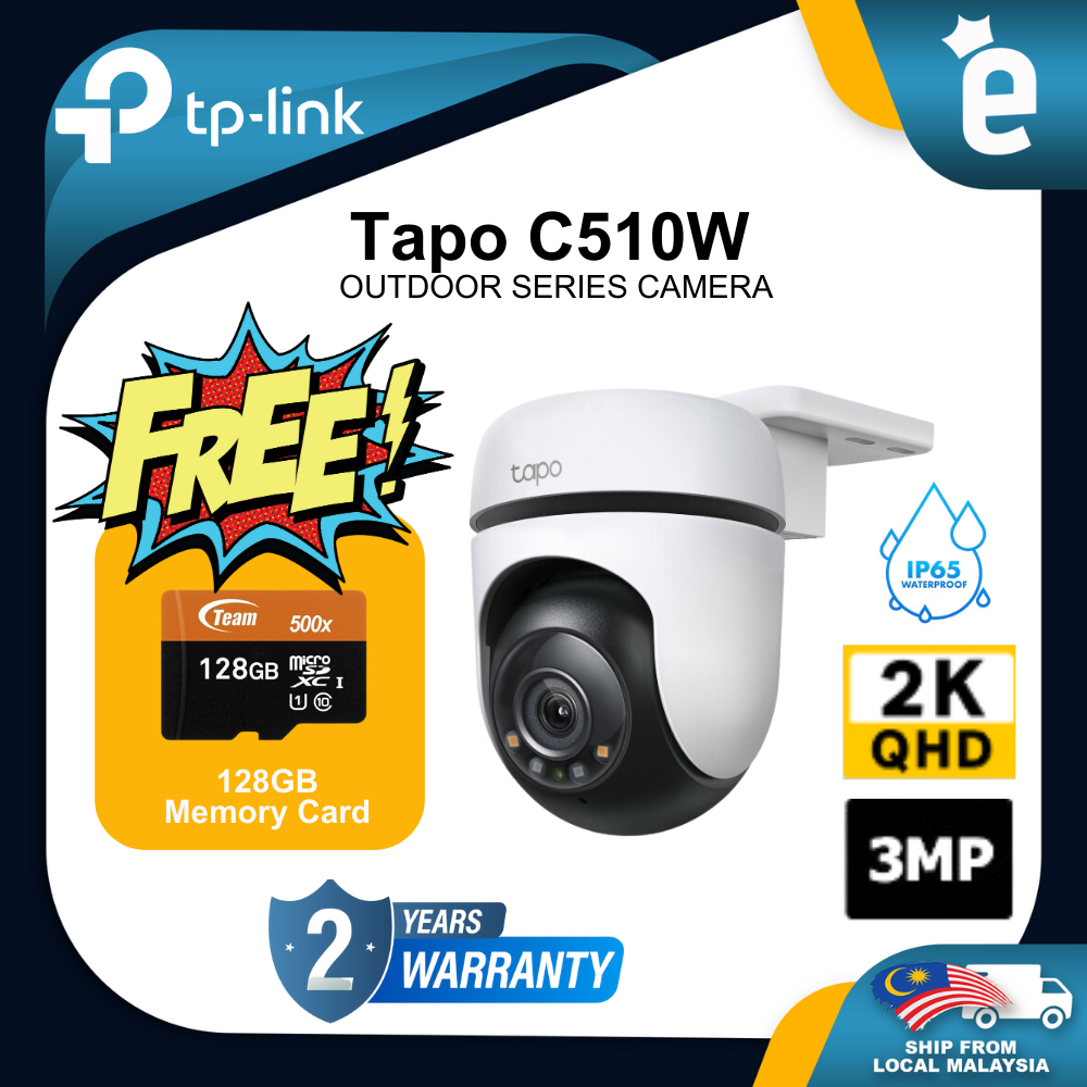TP-Link CCTV Tapo C510W 2K CCTV Pan Tilt AI Outdoor Home WiFi Network ...