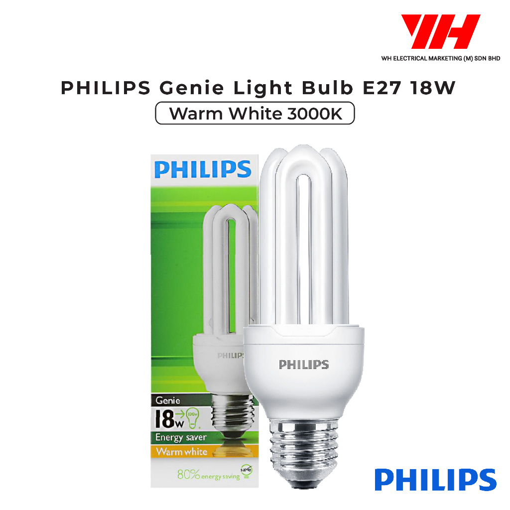 PHILIPS Genie Light Bulb 8W/11W/14W/18W E14/E27 (3000K/6500K) Warm White /Daylight | Light Bulb ...