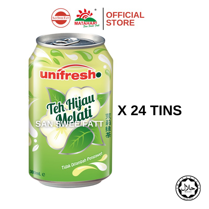 300ml x 24’s Unifresh Jasmine Green Tea Drink Minuman Teh Hijau Melati 茉莉绿茶饮料 Halal | Shopee ...
