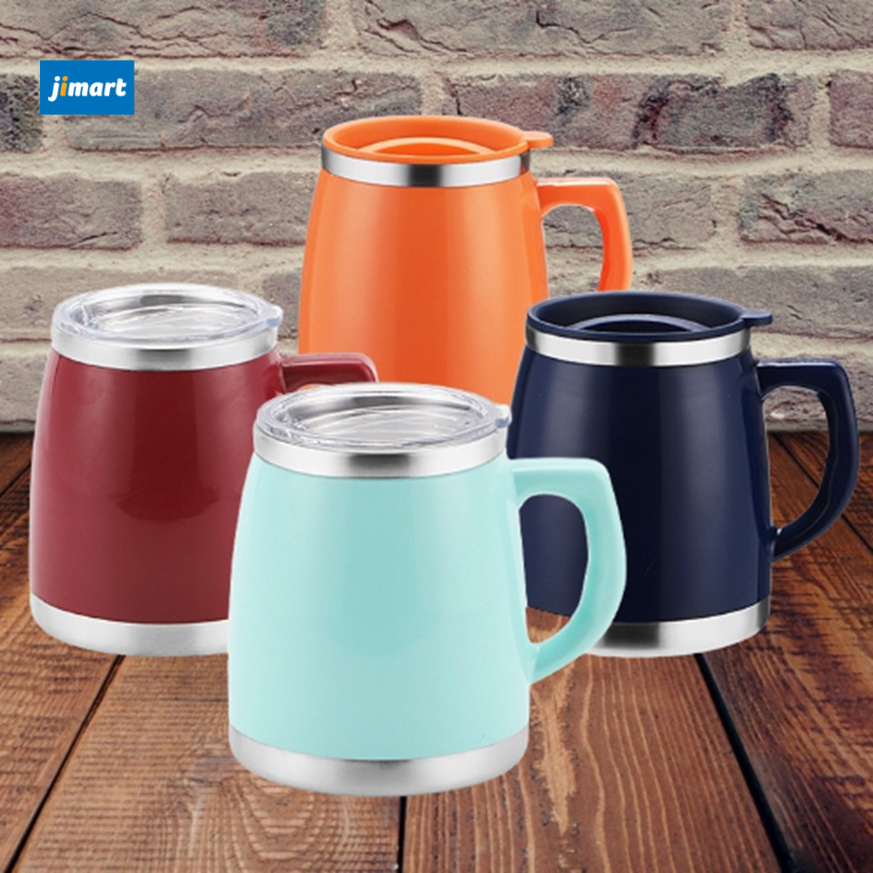 Jimart Coffee Mug 500ml Drink Cup Flask Double Insulated Wall Keep Hot ...